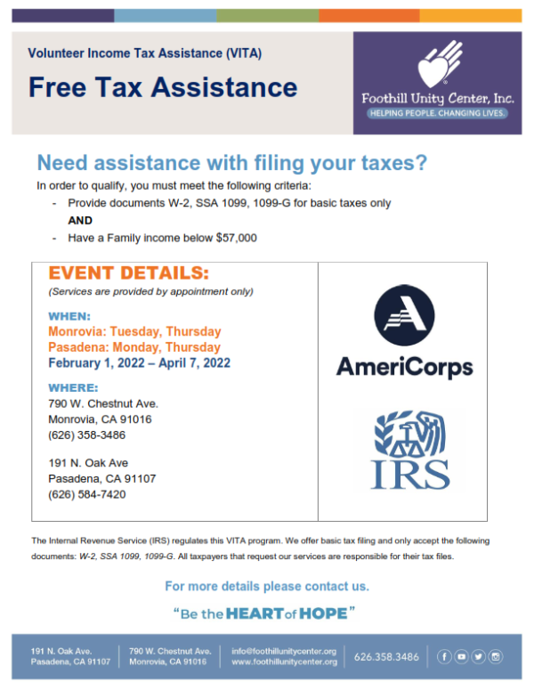 Upcoming Events – Foothill Unity Center