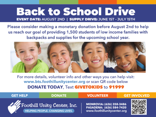 Upcoming Events – Foothill Unity Center